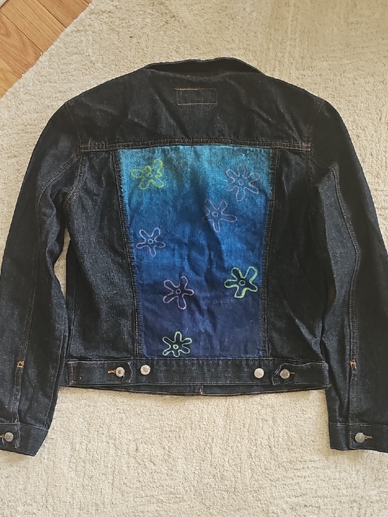 Old Navy | Jackets & Coats | Old Navy Denim Jacket With Blue Paintef ...